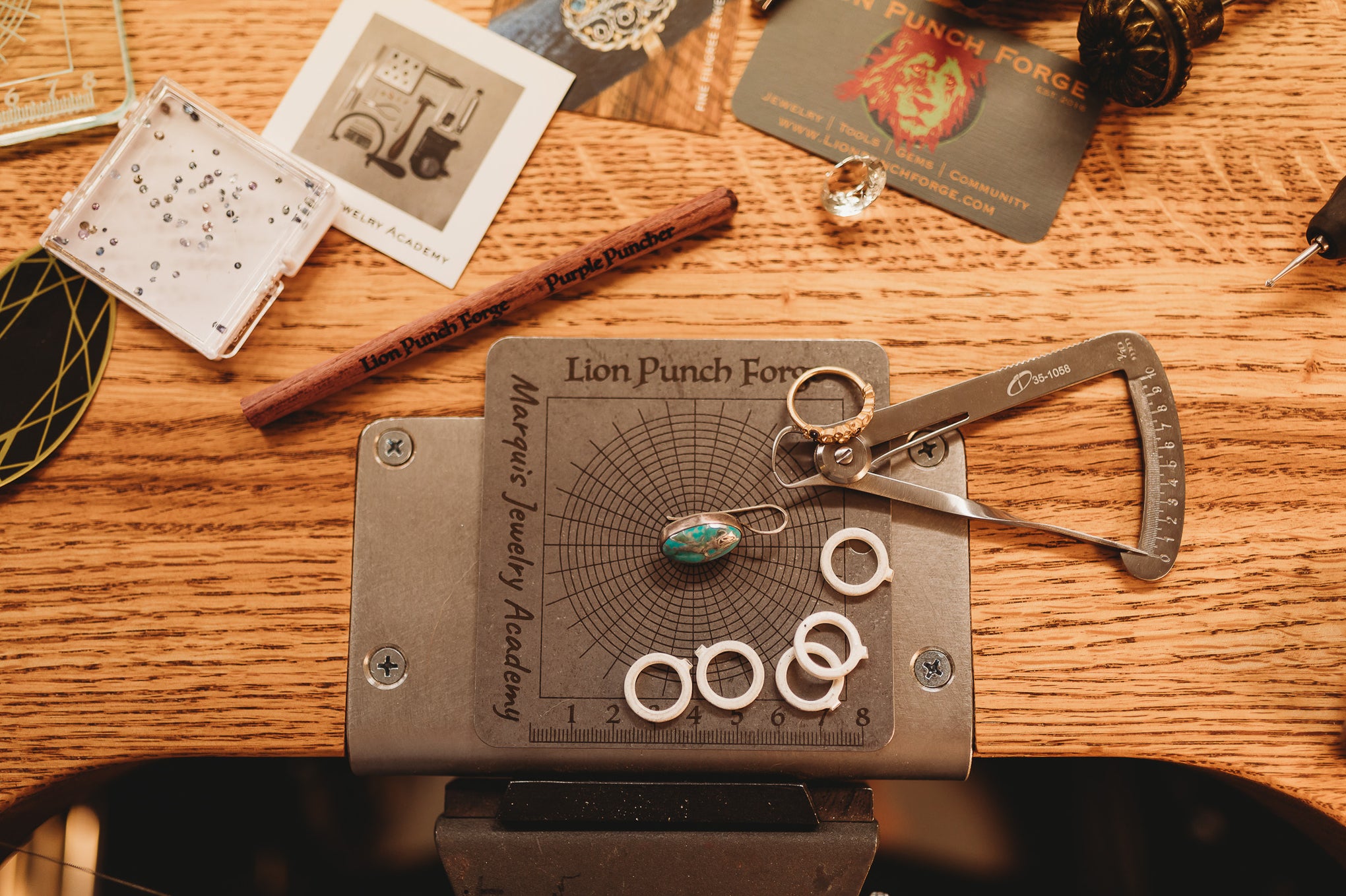 Circle pattern grid template (Stainless) — Lion Punch Forge