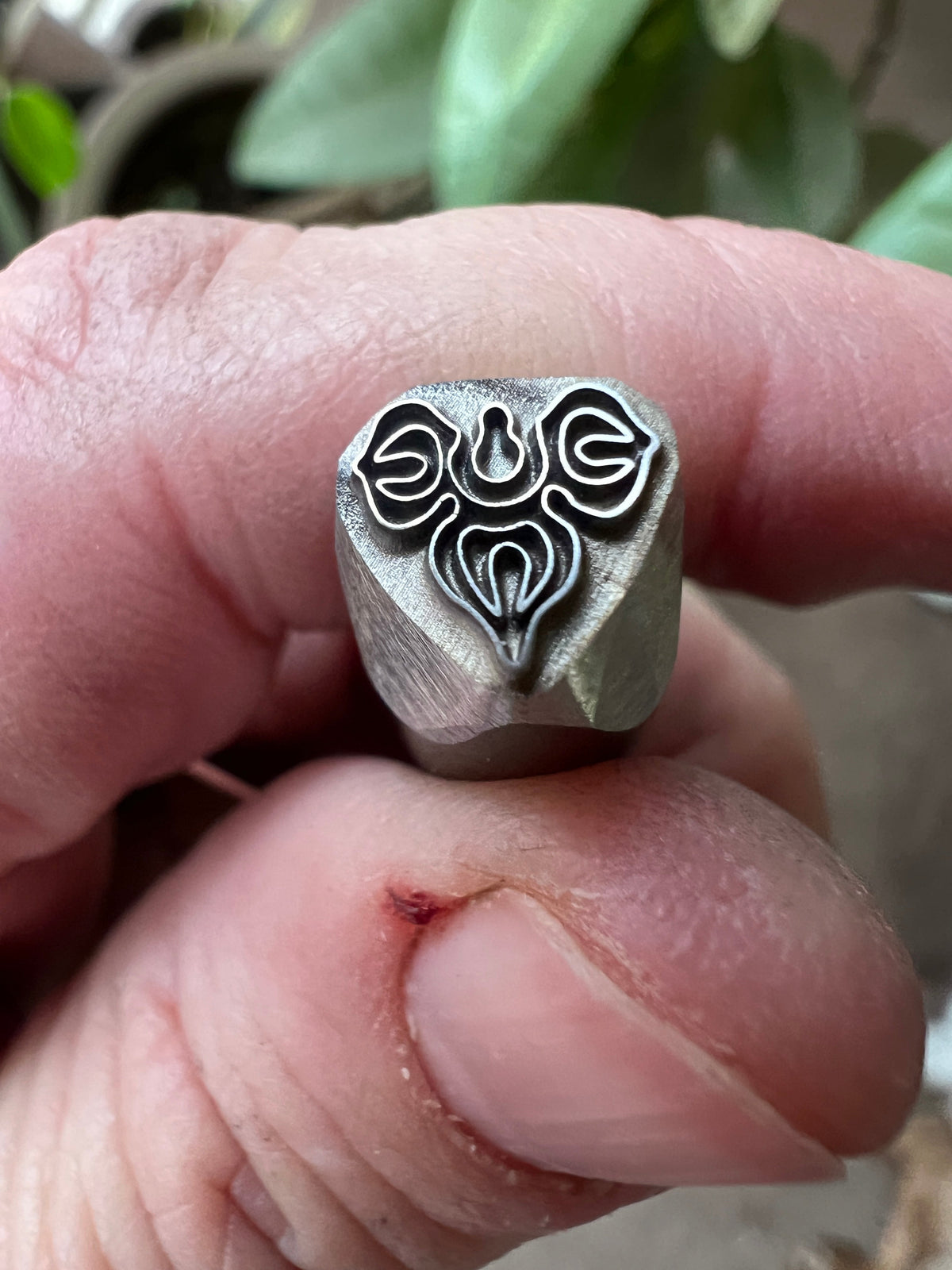 triangular bloom bail stamp — Lion Punch Forge