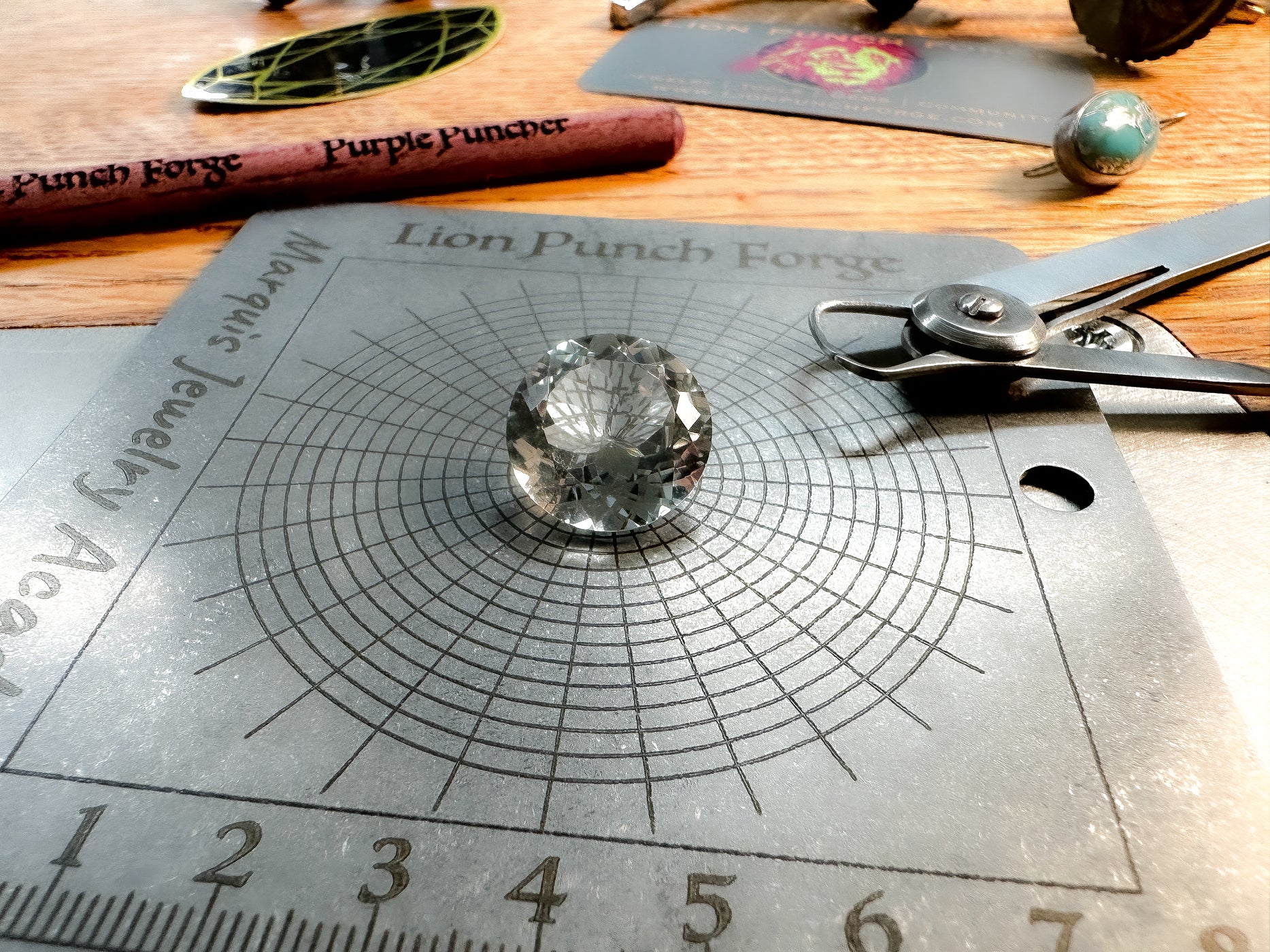 Circle pattern grid template (Stainless) — Lion Punch Forge