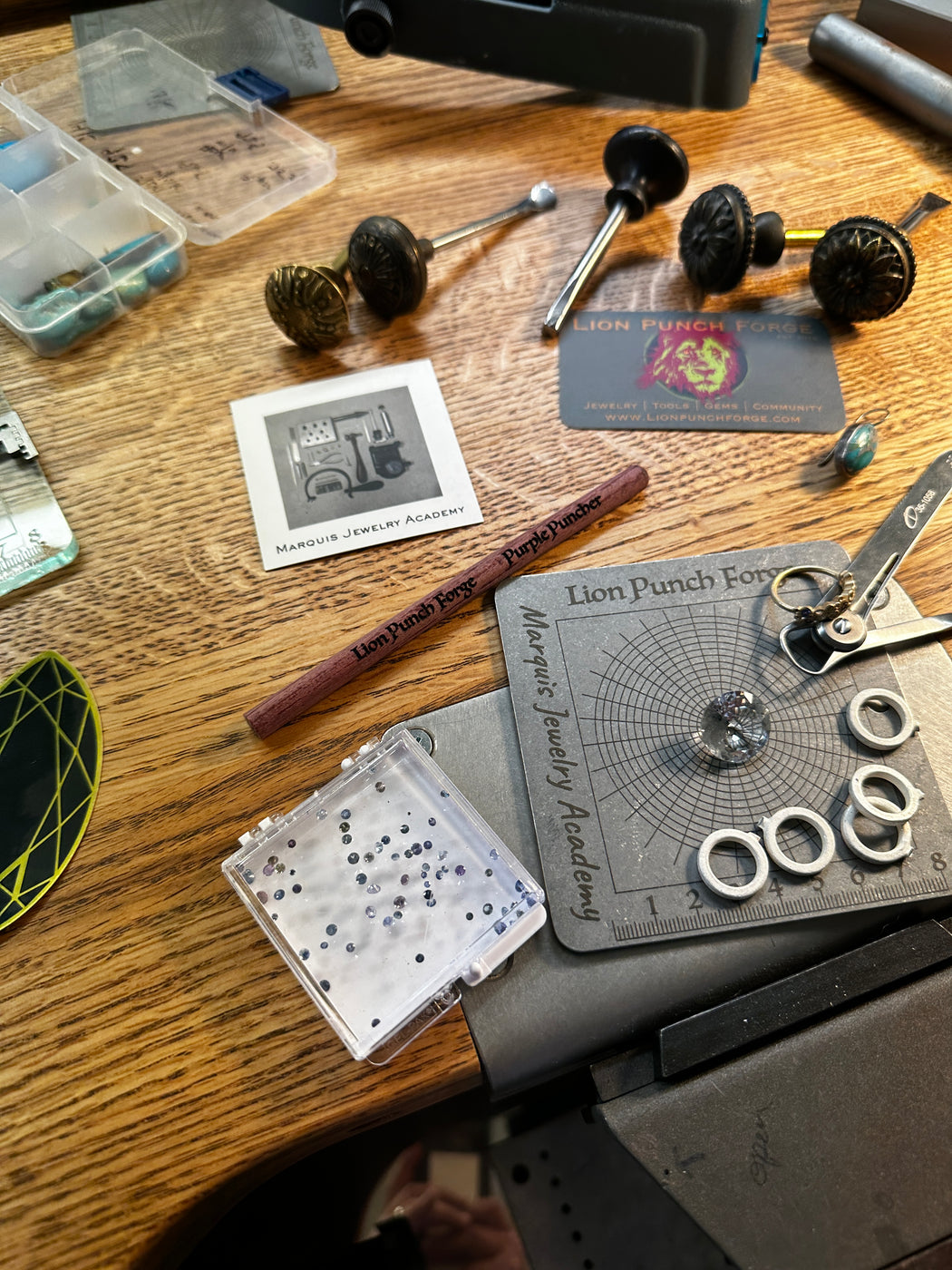 Circle pattern grid template (Stainless) — Lion Punch Forge