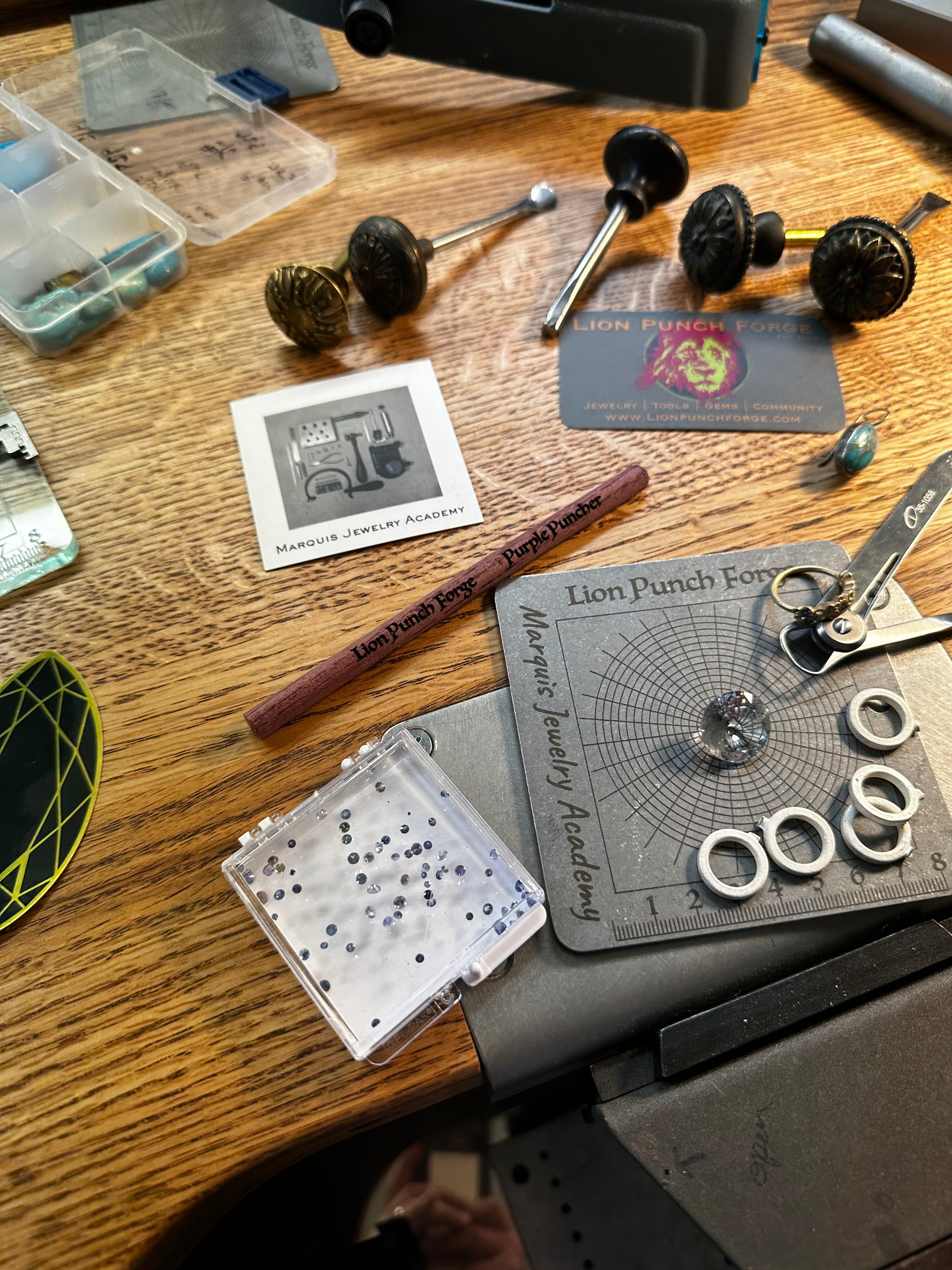 Circle pattern grid template (Stainless) — Lion Punch Forge