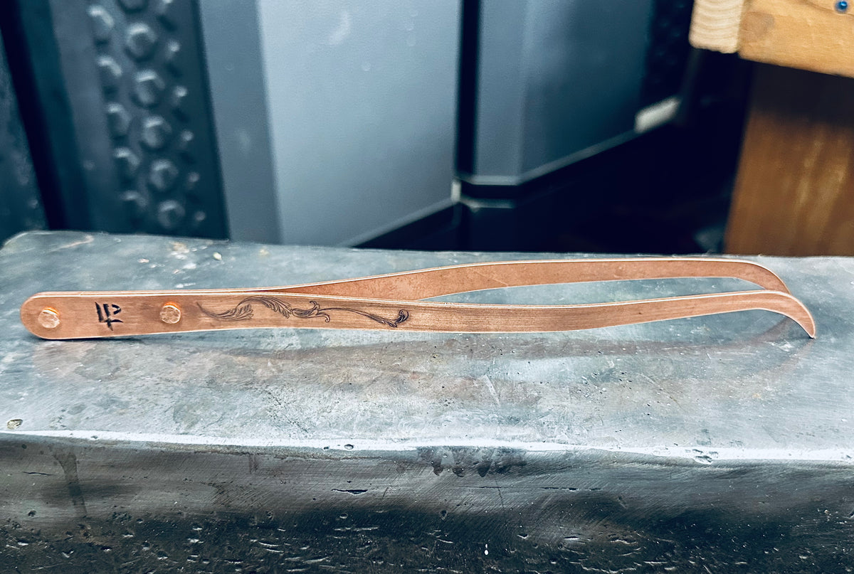 Artisan Copper Tongs — Lion Punch Forge