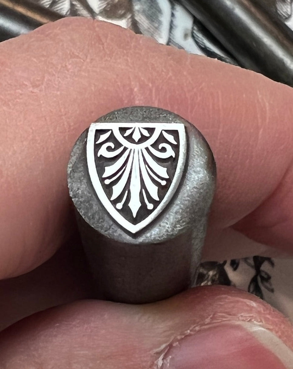 Scroll work shield (The Mitre) — Lion Punch Forge