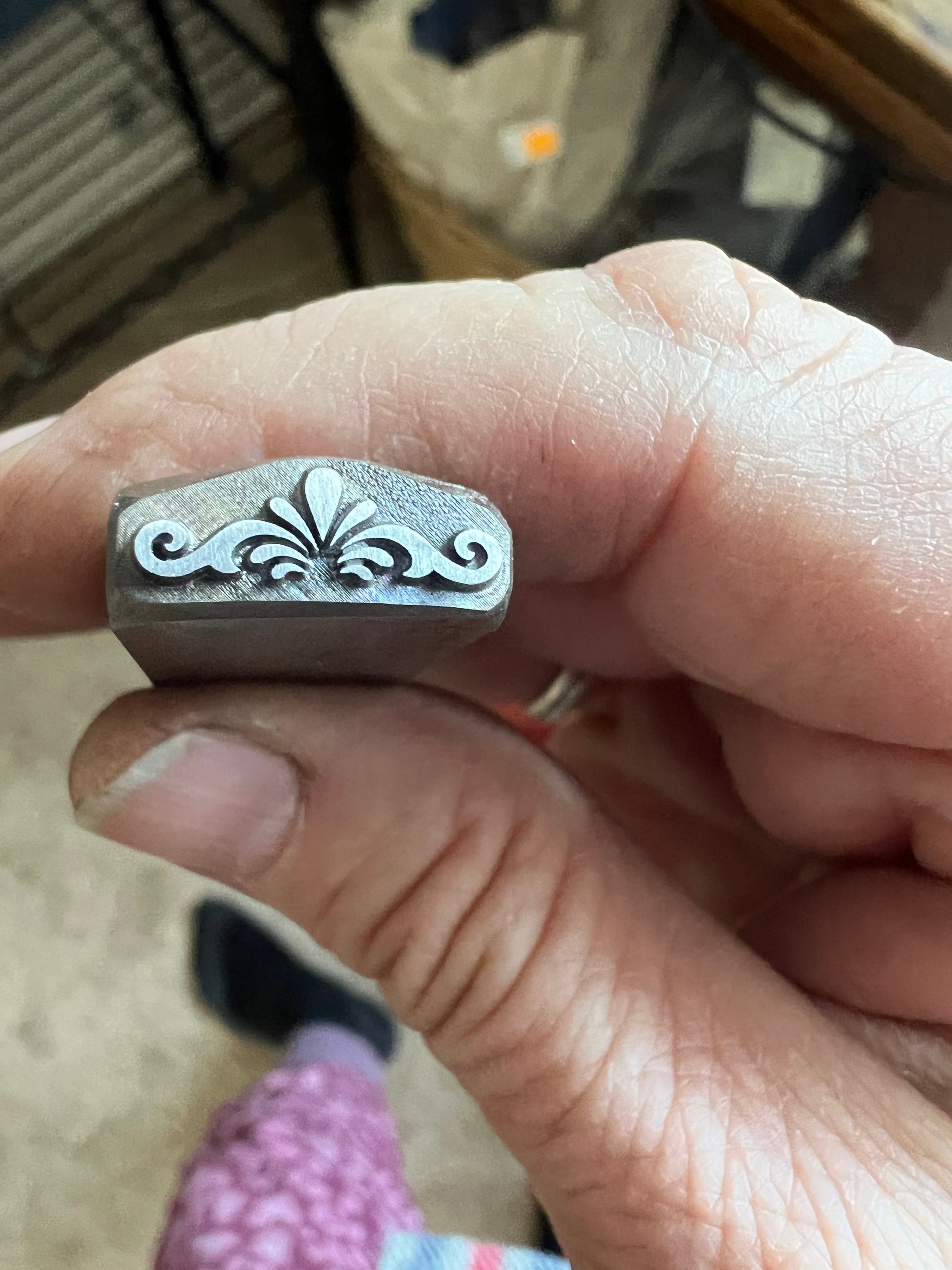 Scrollwork border stamp — Lion Punch Forge